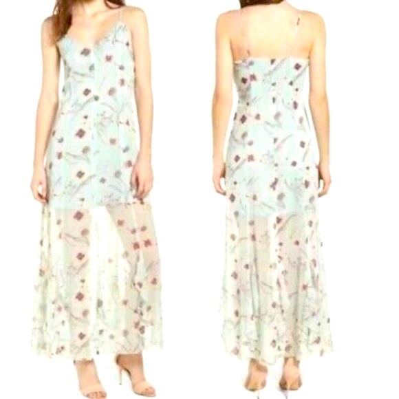 Leith | Dresses | Leith Nordstrom Maxi Slip Dress Sz S Ruffle Hem ...